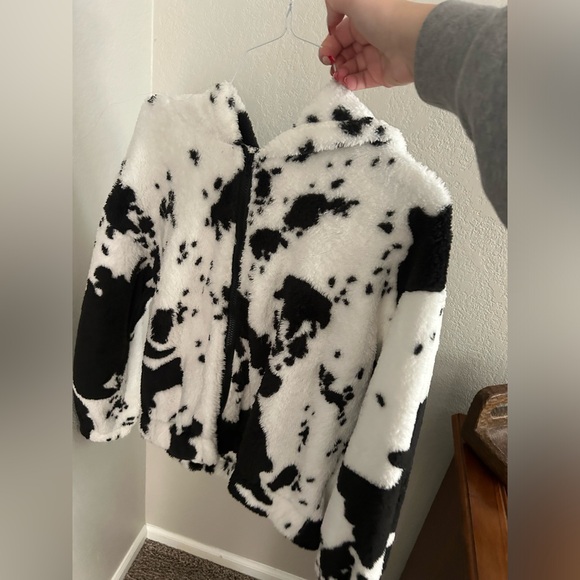 Jackets & Coats | Fuzzy Cowprint Jacket | Poshmark